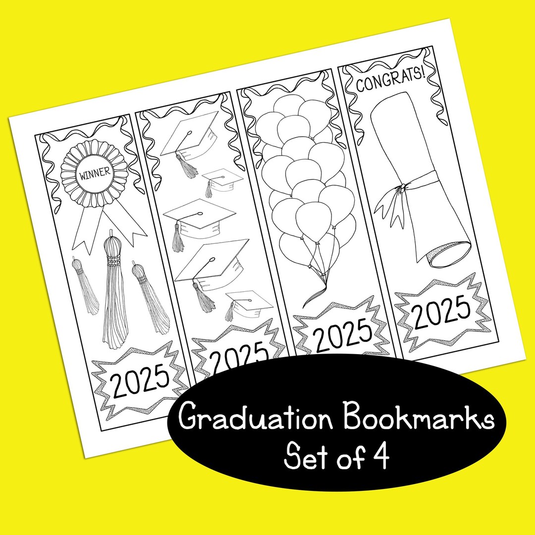Graduation Bookmarks PDF Printable Coloring Page Graduate ...