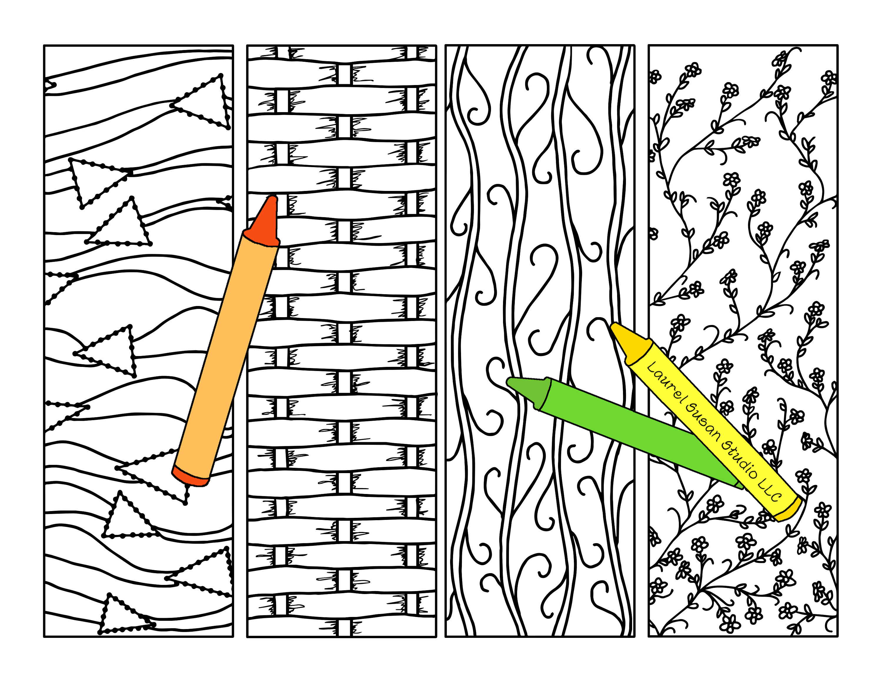 Doodle Bookmarks PDF Adult Coloring Page Activity Printable Set of 12 ...