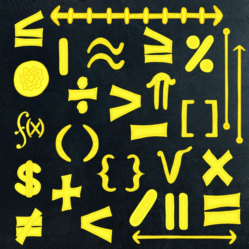 Math Algebra Symbols Clipart Clip Art Bundle Set of 90 PNG Commercial ...