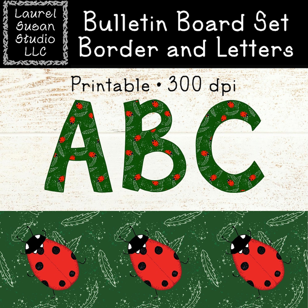 Red Ladybugs Bulletin Board Border and Letters: Printable Classroom ...
