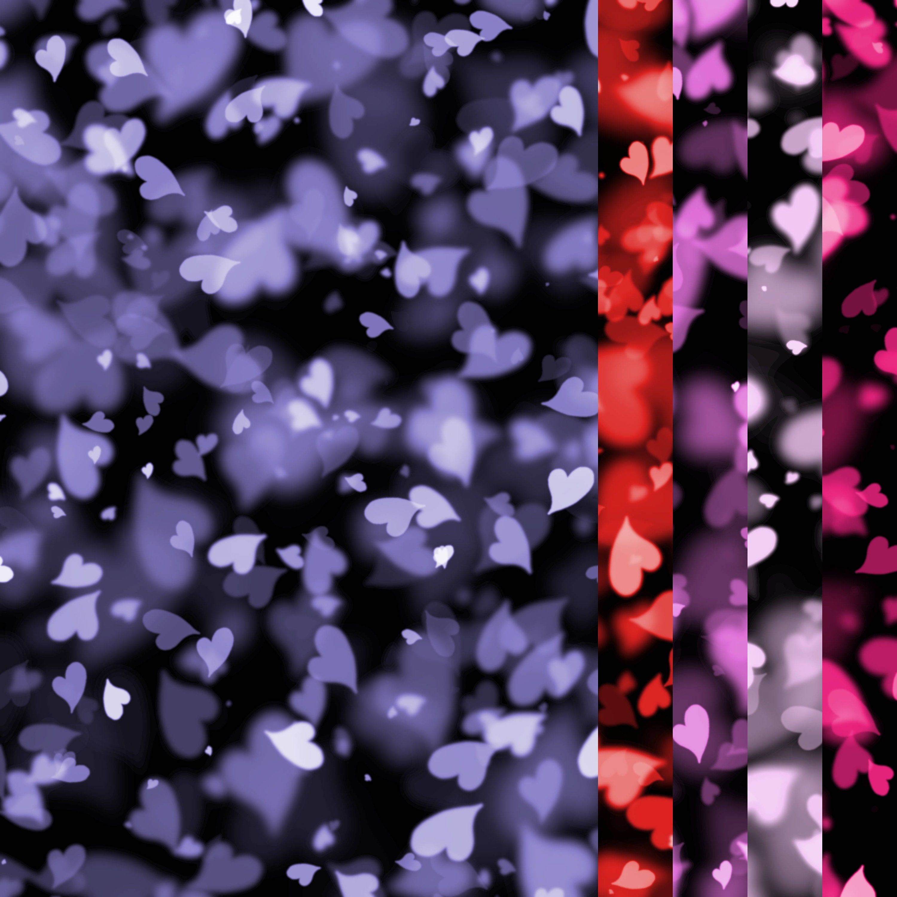 Valentine Heart Bokeh Digital Papers PNG 300 Dpi Set of 5 12 X 12 ...