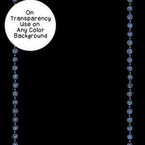 Spiral Dash Doodle Borders Clip Art PNG Blackline Included Commercial ...