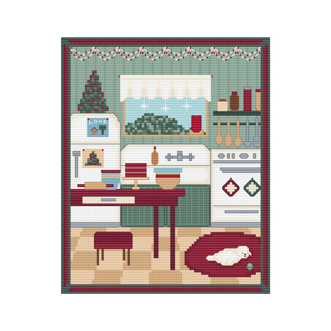 Christmas Baking Cross Stitch Pattern, PDF Digital, Grandma Grandmother ...