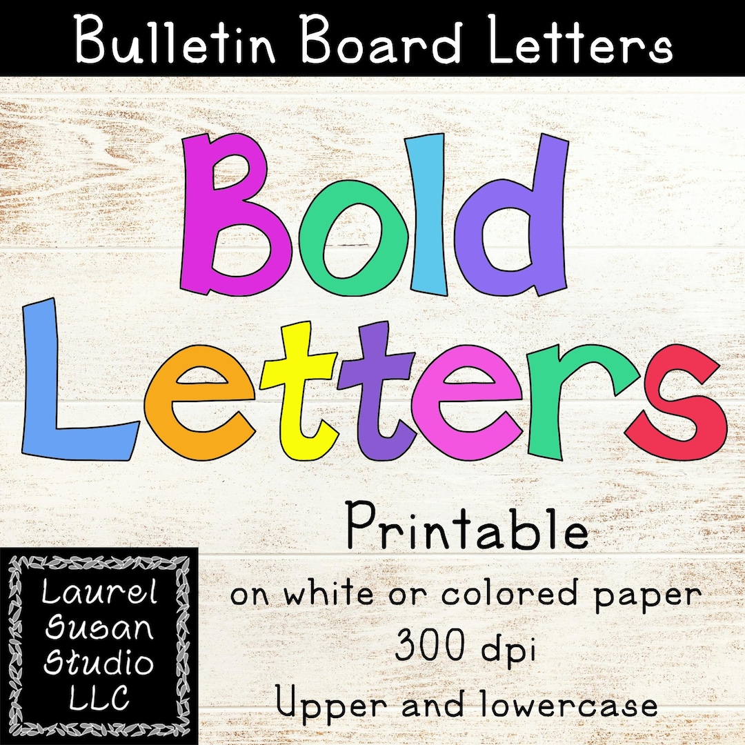 Bold Block Letters Bulletin Board Printable on White or Colored Paper ...
