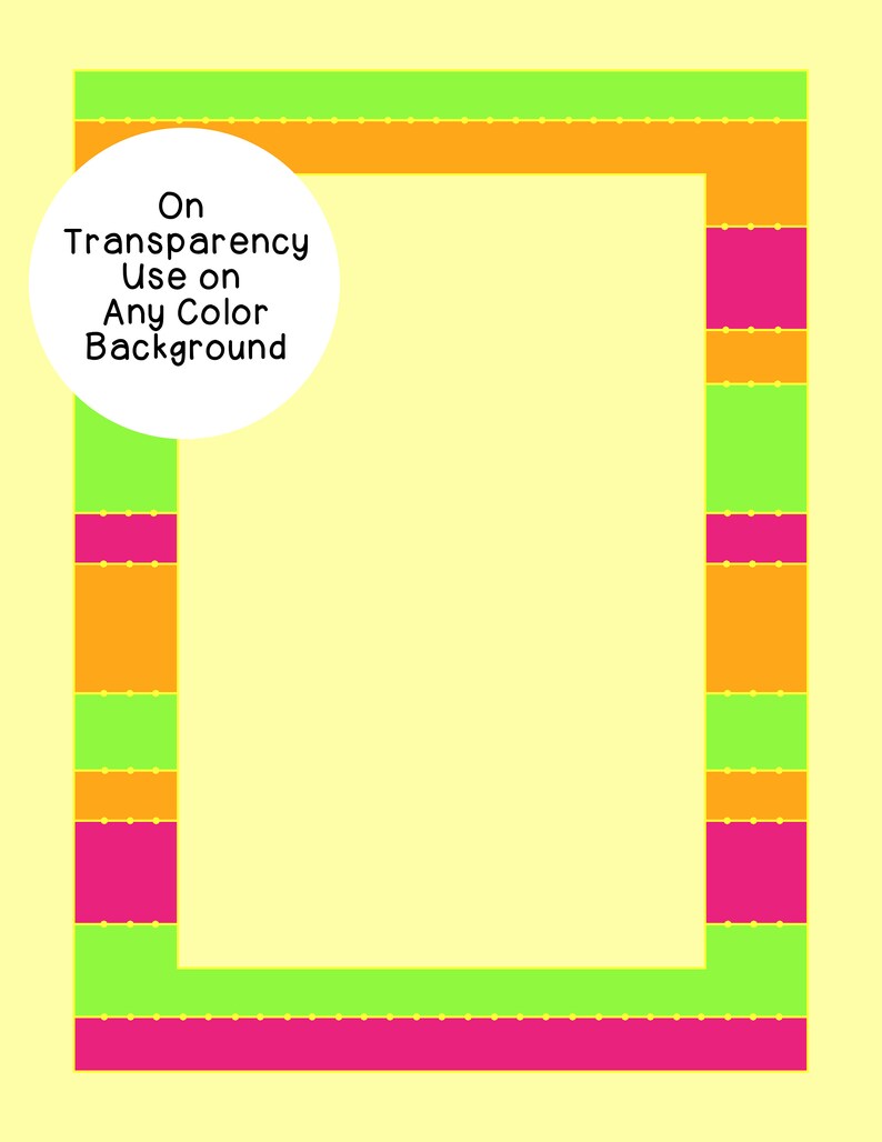 Dot and Band Frames Borders Clip Art PNG Blackline Included Commercial ...