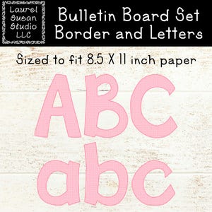 Pink Gingham Check Bulletin Board Border Set Printable Spring Decor ...