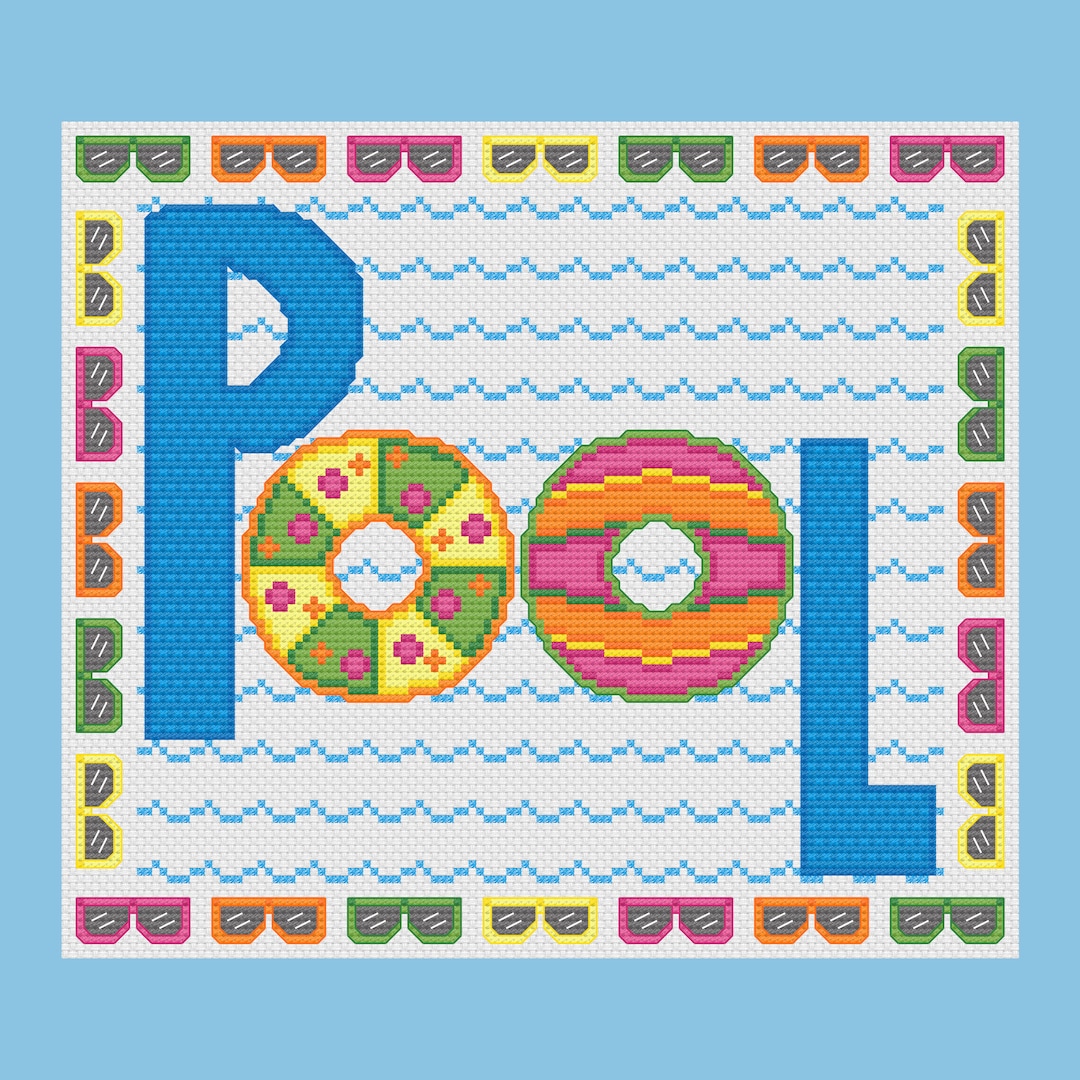 Summer Swimming Pool Cross Stitch Pattern | PDF Digital Download | Swim ...