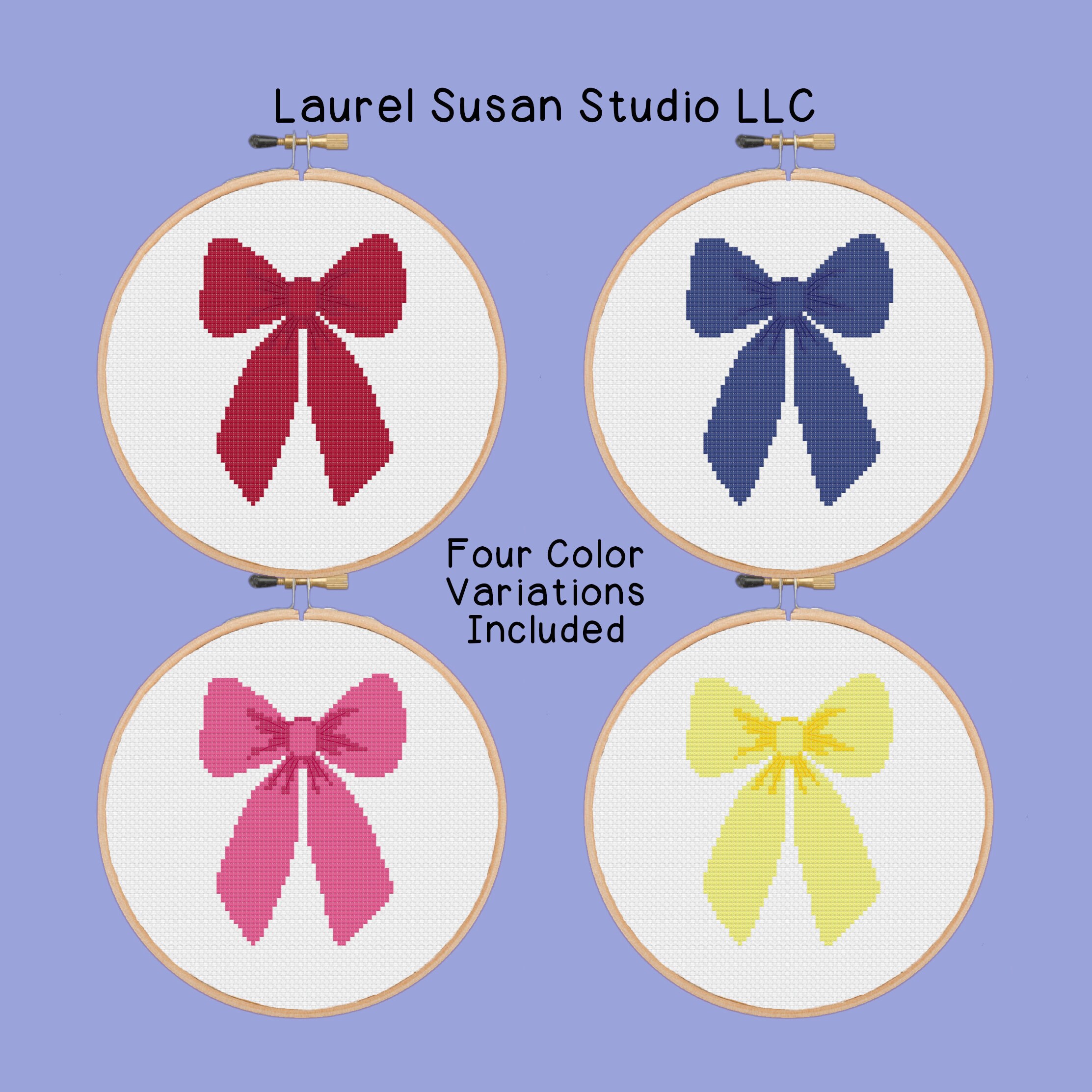 Ribbon Bow Cross Stitch Pattern, PDF Digital, Holiday Decoration - Etsy