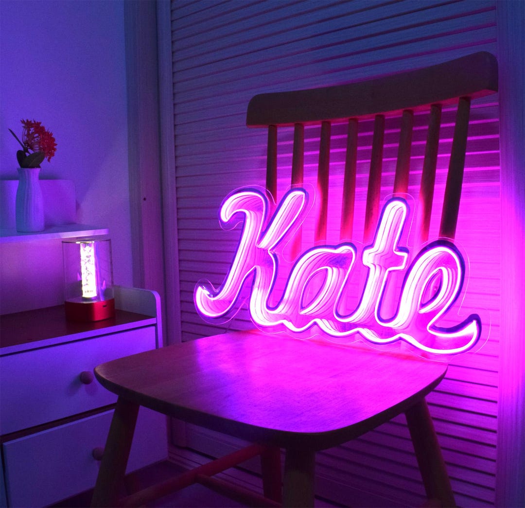 Personalized Outline Infinity Mirror Neon Sign, Custom Name Letters ...