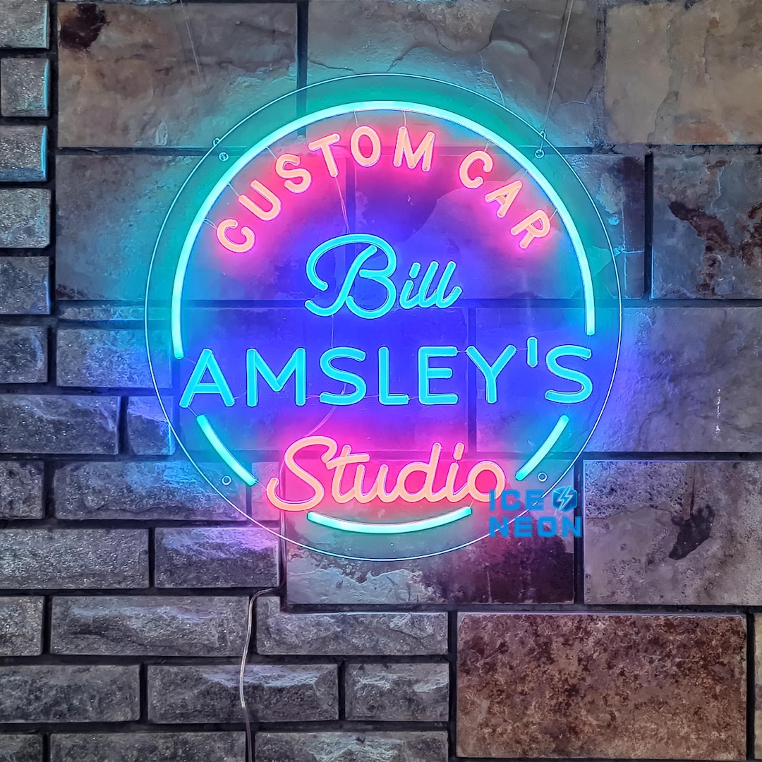 Custom Round LED Neon Sign | Personalized Business Logo Light - Etsy