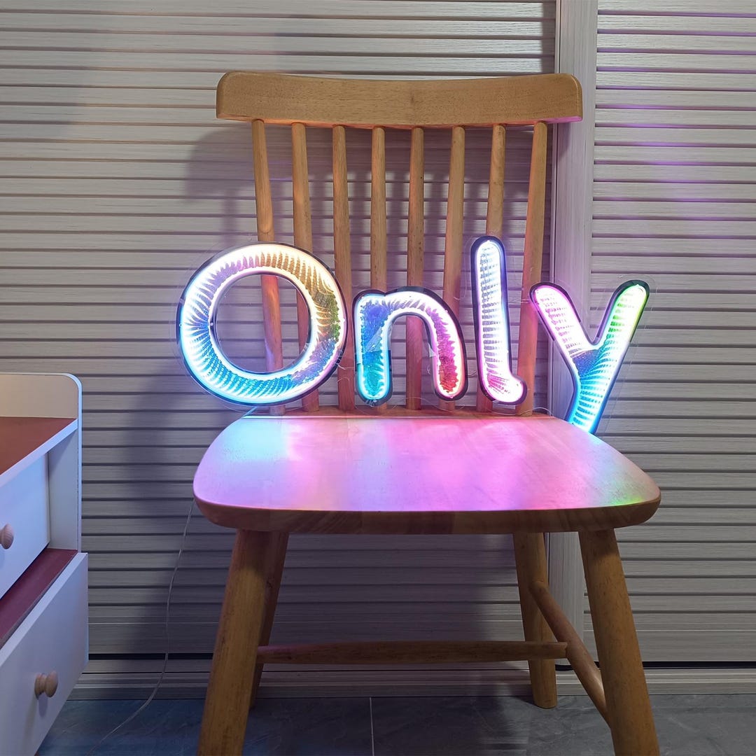 Custom Infinity Mirror Neon Sign | Personalized Name RGB LED Wall Decor ...