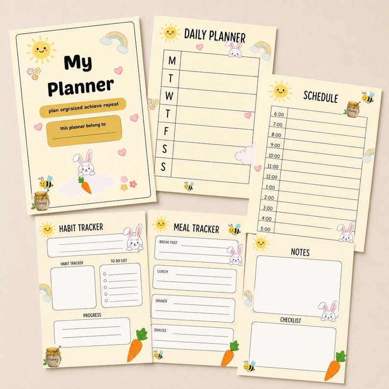 Digital Weekly Planner | Habit Tracker, Productivity, Self-care ...