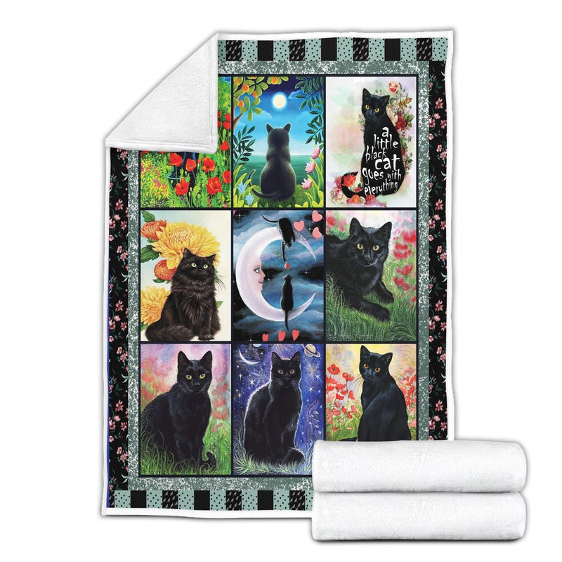 Cute Cat Blanket Moon - Etsy
