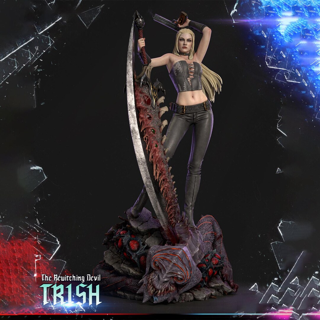 Trish Fanart STL Statue + Bust | 1/6 Scale | Devil Hunter Woman With ...