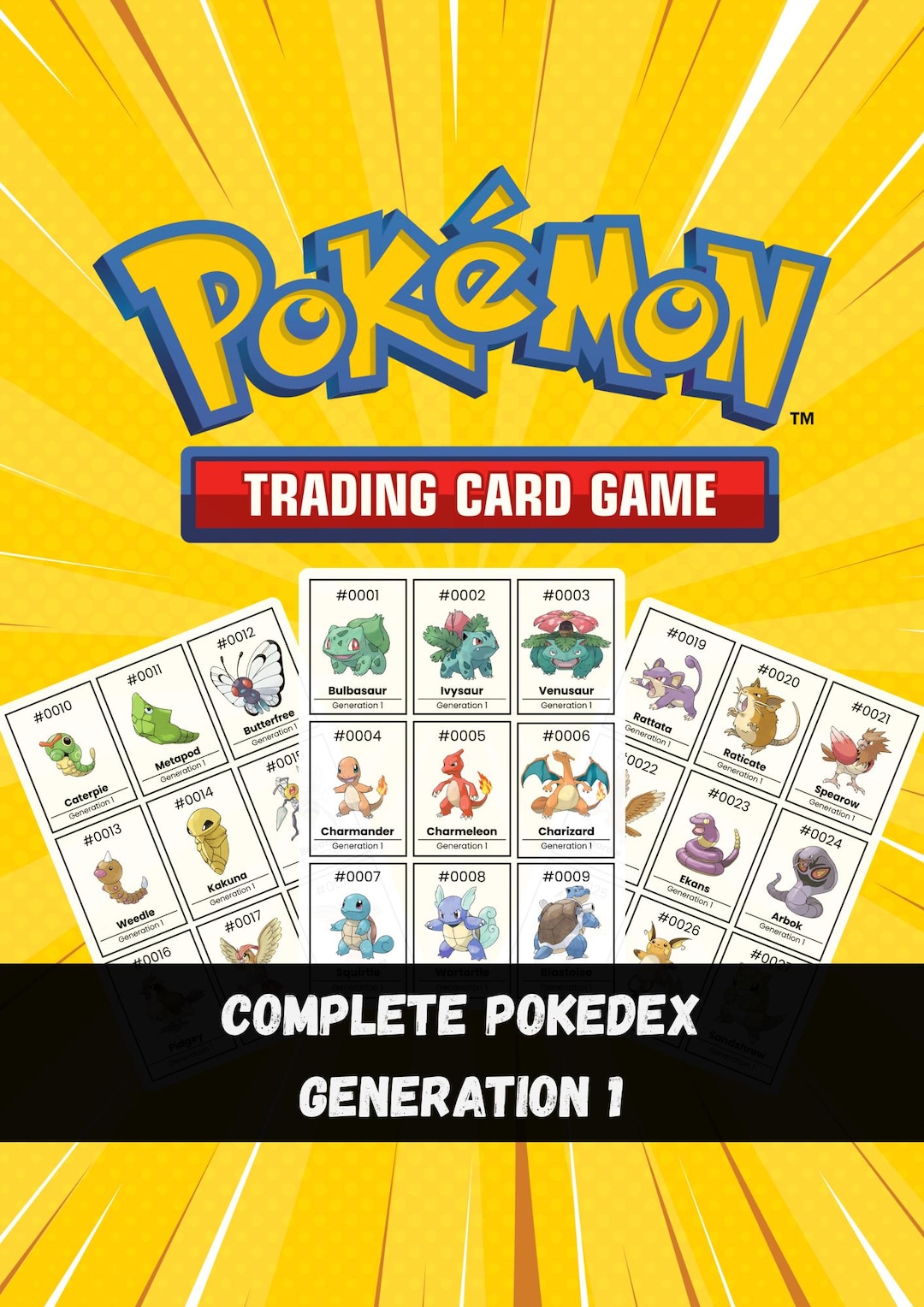 Pokémon National Pokédex: Generation 1 Printable Binder Pages ...