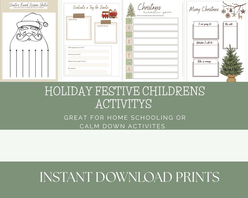 Printable Christmas Workbook for Kids | Educational Holiday Activities ...