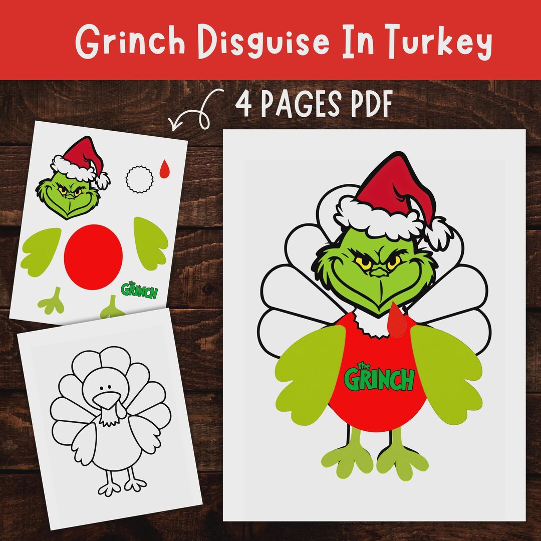 Disguise a Turkey as the Grinch Kids Craft, Thanksgiving Home ...