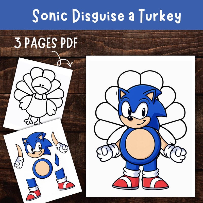 Sonic Hedgehog Turkey Disguise - Etsy