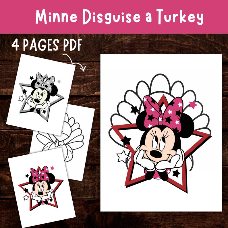 Minnie Disguise a Turkey Printable Craft, Thanksgiving Classroom ...