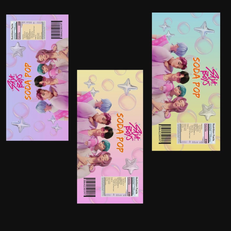 Étiquette pop soda Kpop Demon Hunters Saja Boys, Étiquette de canette ...