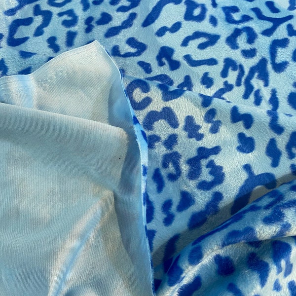 Blue Leopard Fabric - Etsy
