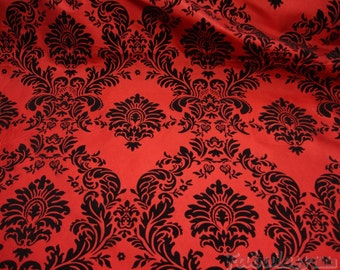 Red Damask Fabric | Etsy