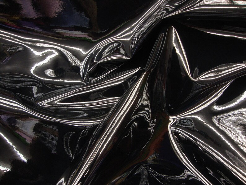 Black Patent Faux Vinyl Upholstery Fabric per Yard - Etsy