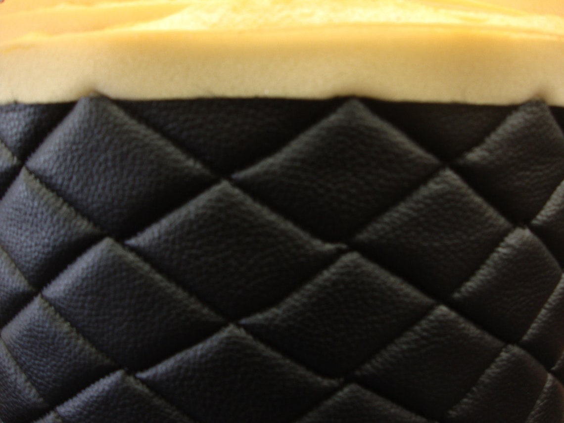Vinyl Black Quilted Auto Headliner Fabric With Foam Backing Upholstery ...