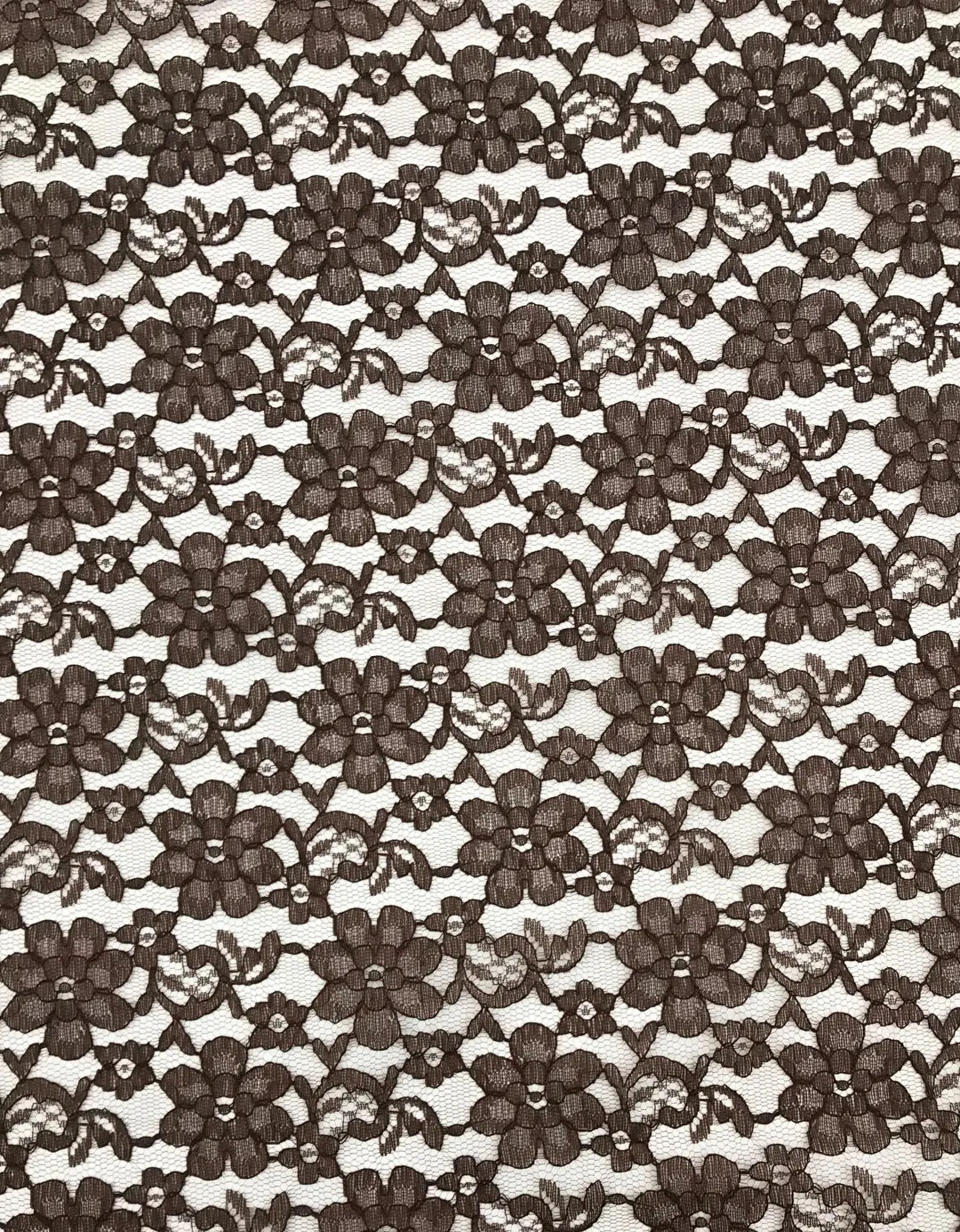 Brown Rachelle Lace Flower Mesh Sheer Polyester by the Yard - Etsy