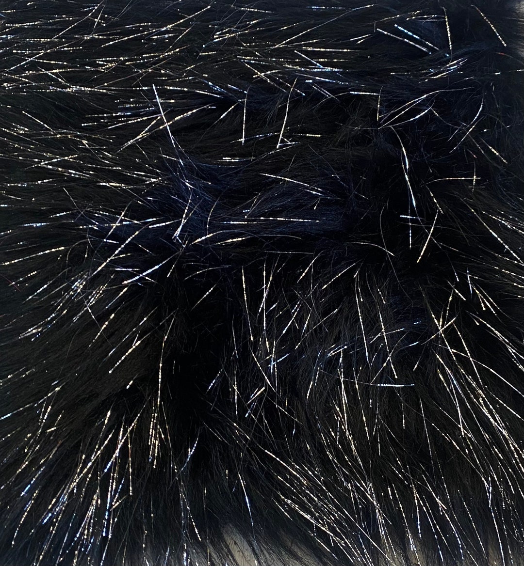 Black Sparkle Faux Fur Upholstery Arts & Crafts Fabric by the YARD - Etsy