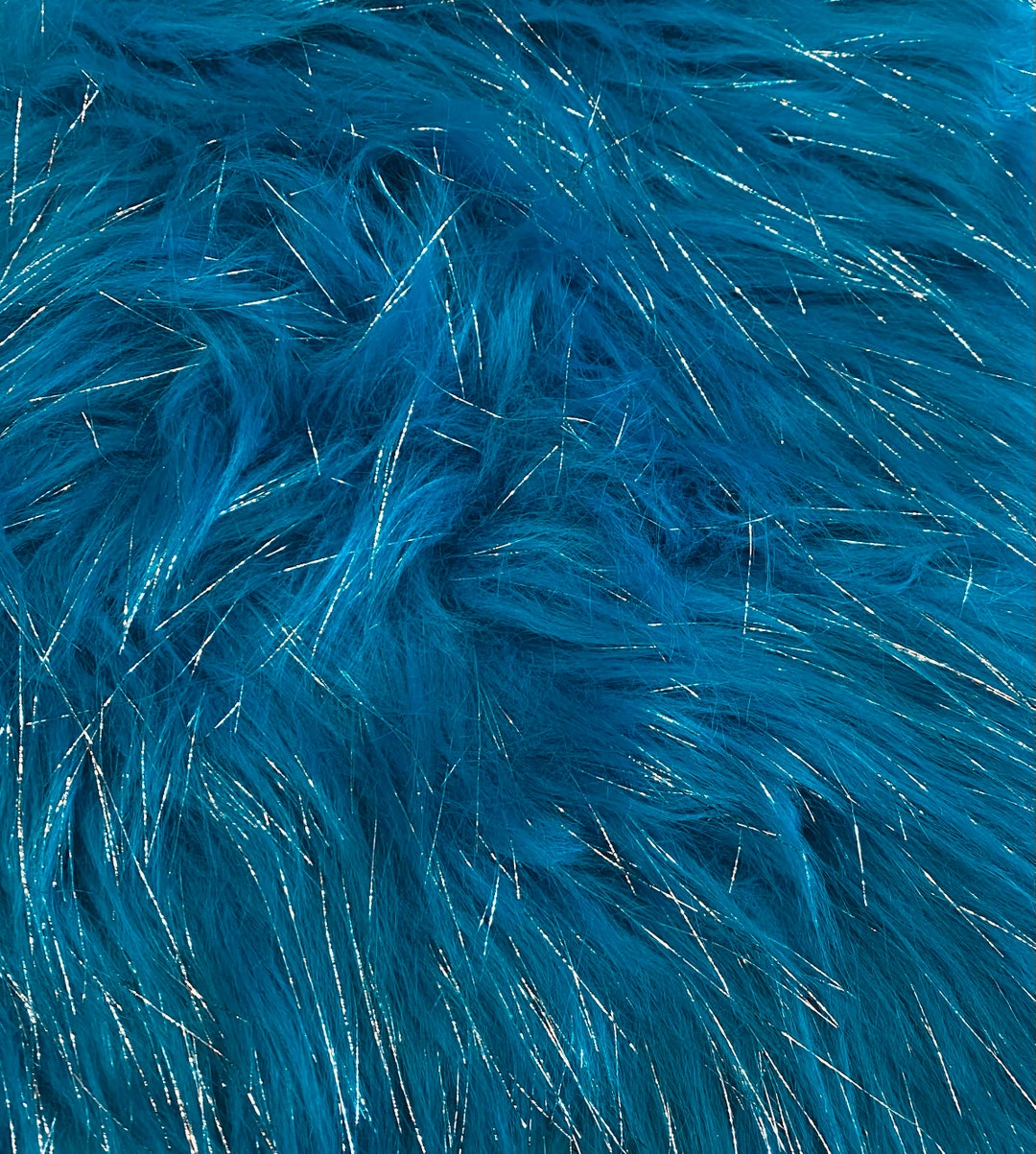 58" Wide Turquoise Sparkle Faux Fur Pile Upholstery Fashion Decor Arts ...