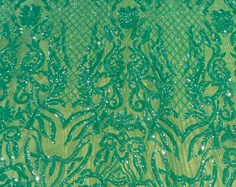 Kelly Green Sequin Fabric - Etsy