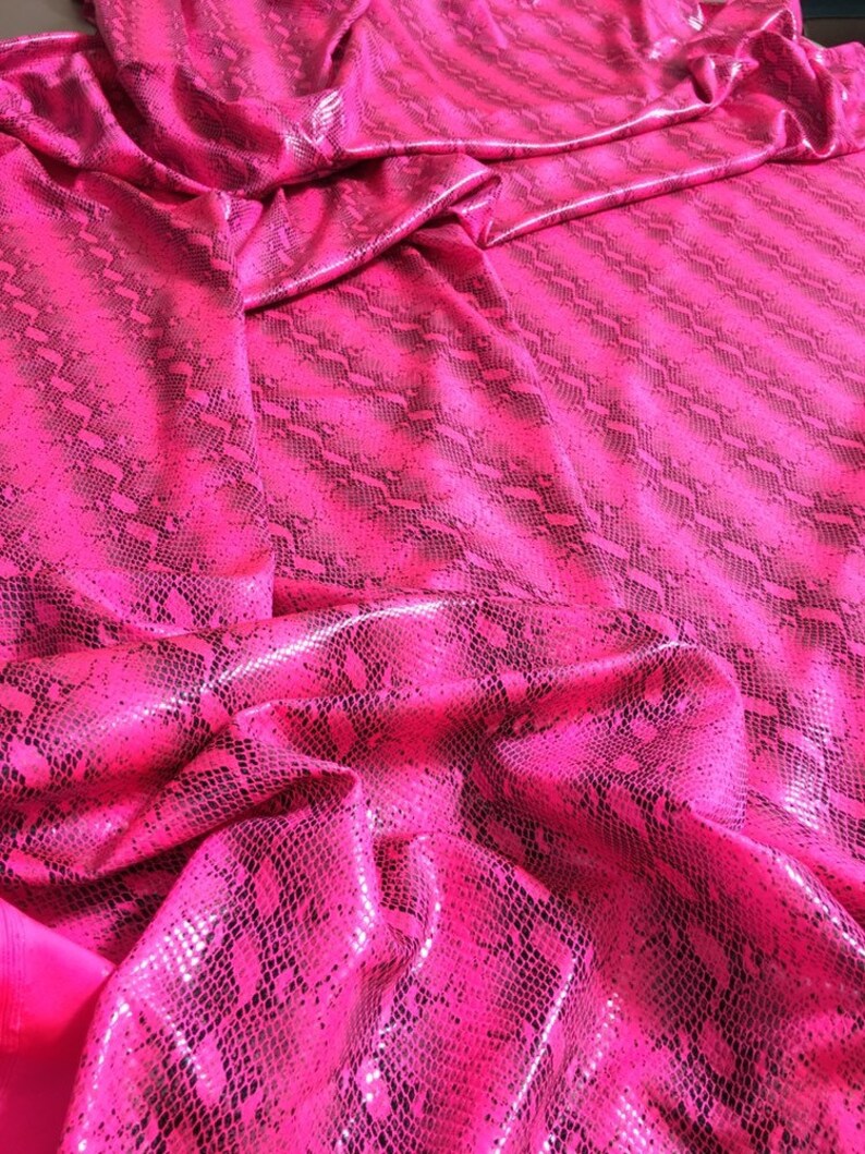 Neon Pink Snake Skin Reptile Venom Nylon Spandex Print Fabric. - Etsy