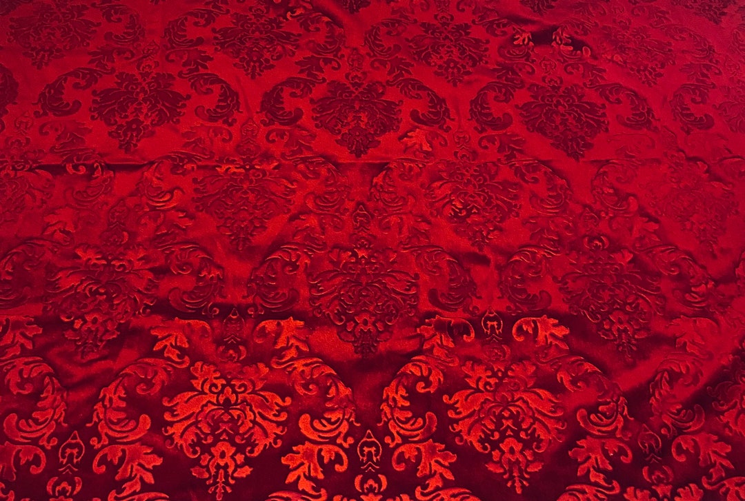 Damask Floral Velvet None Stretch Fabric 58" Wide Sold by the Yard - Etsy