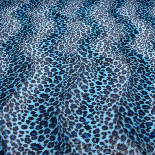 Blue Cheetah Print Fabric - Etsy