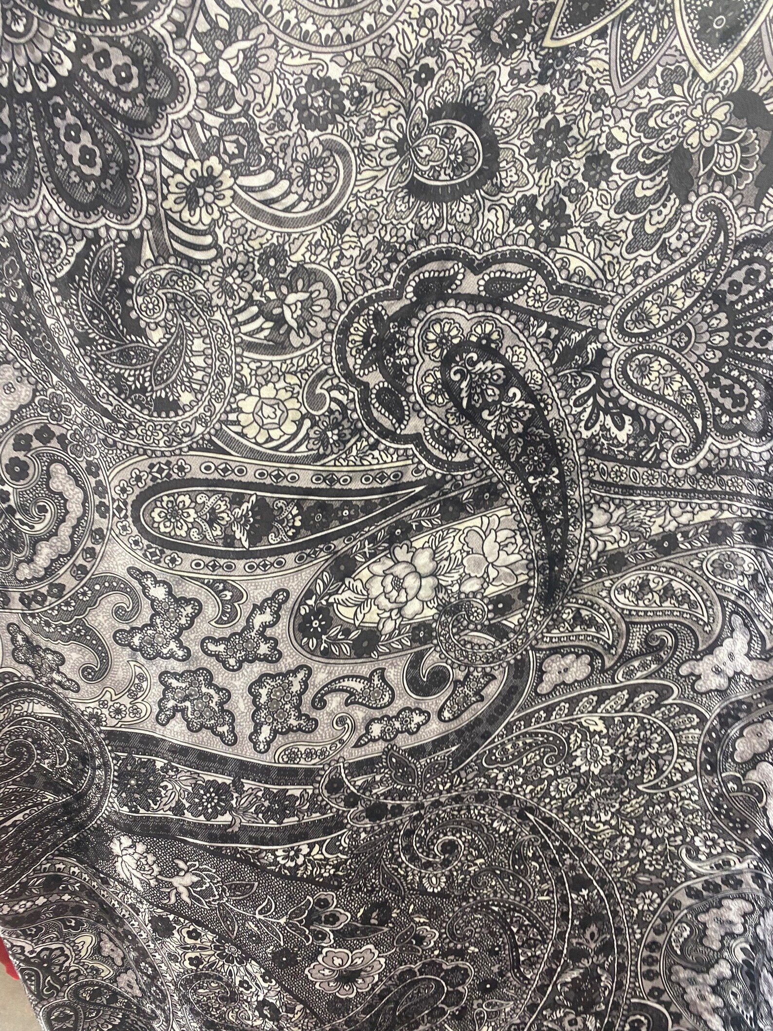 Paisley Black and Gray Stretch Velvet Fabric 60” - Etsy