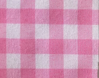 Pink Gingham Fabric | Etsy