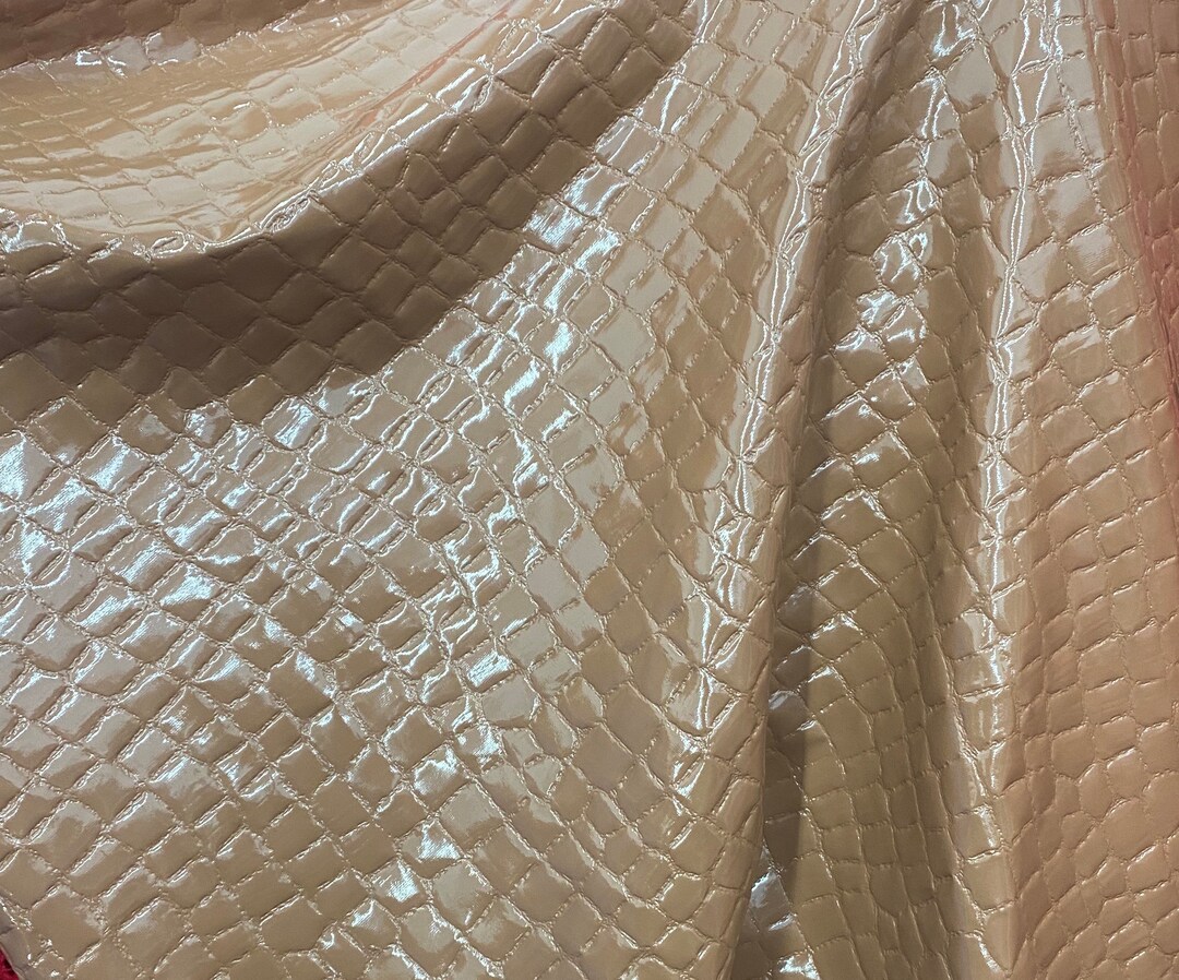 Camel Crocodile Embossed Foil Spandex Fabric, 4 Way Stretch, Sold by ...
