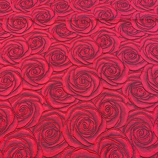 Red Rose Fabric - Etsy