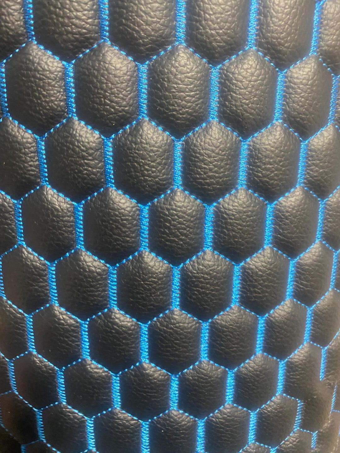 Black Egg Quilted Blue Stitching Auto Headliner Fabric With Foam ...