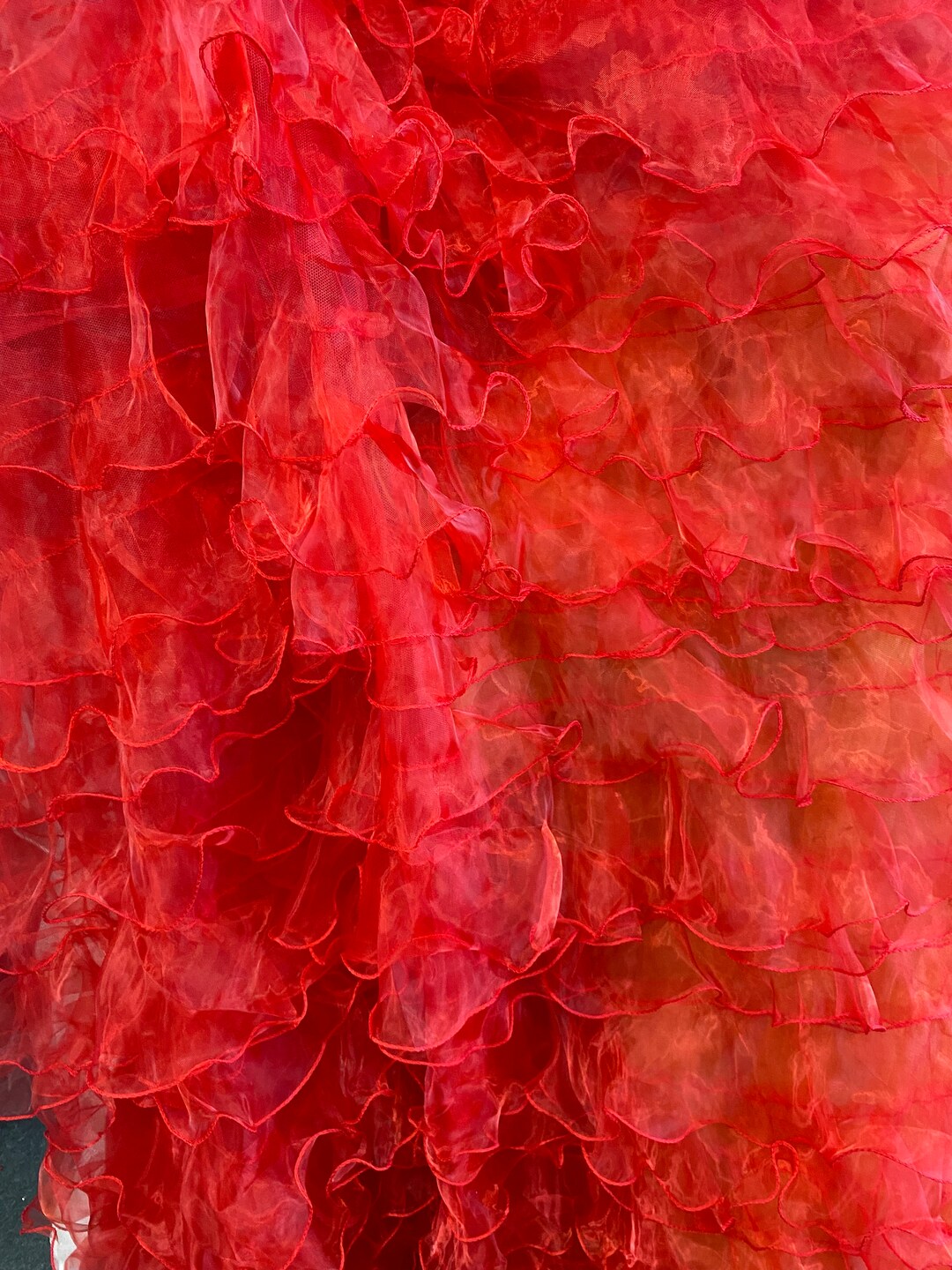 Red Ruffled Organza Fabric Draping Craft Wedding Party Decor 58" Wide ...