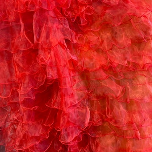 Red Ruffled Organza Fabric Draping Craft Wedding Party Decor 58" Wide ...