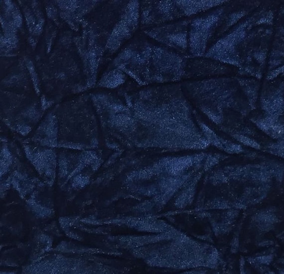 Navy Crushed Velvet Distressed Wrinkled Upholstery Drapery | Etsy