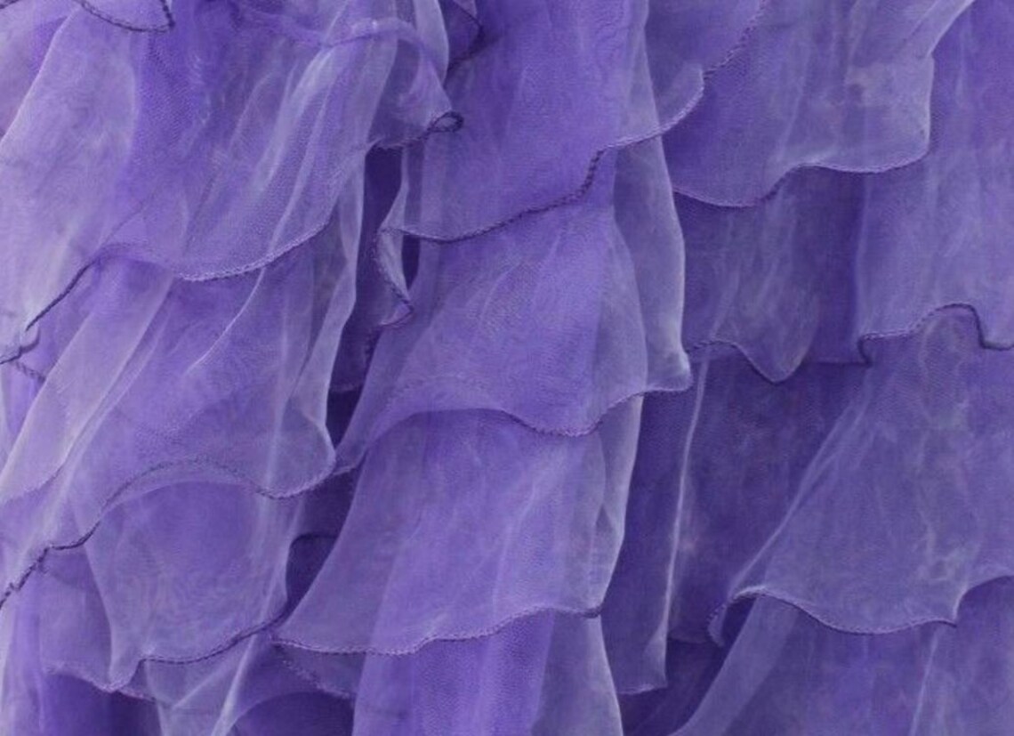 Purple Ruffled Organza Fabric Draping Craft Wedding Party | Etsy
