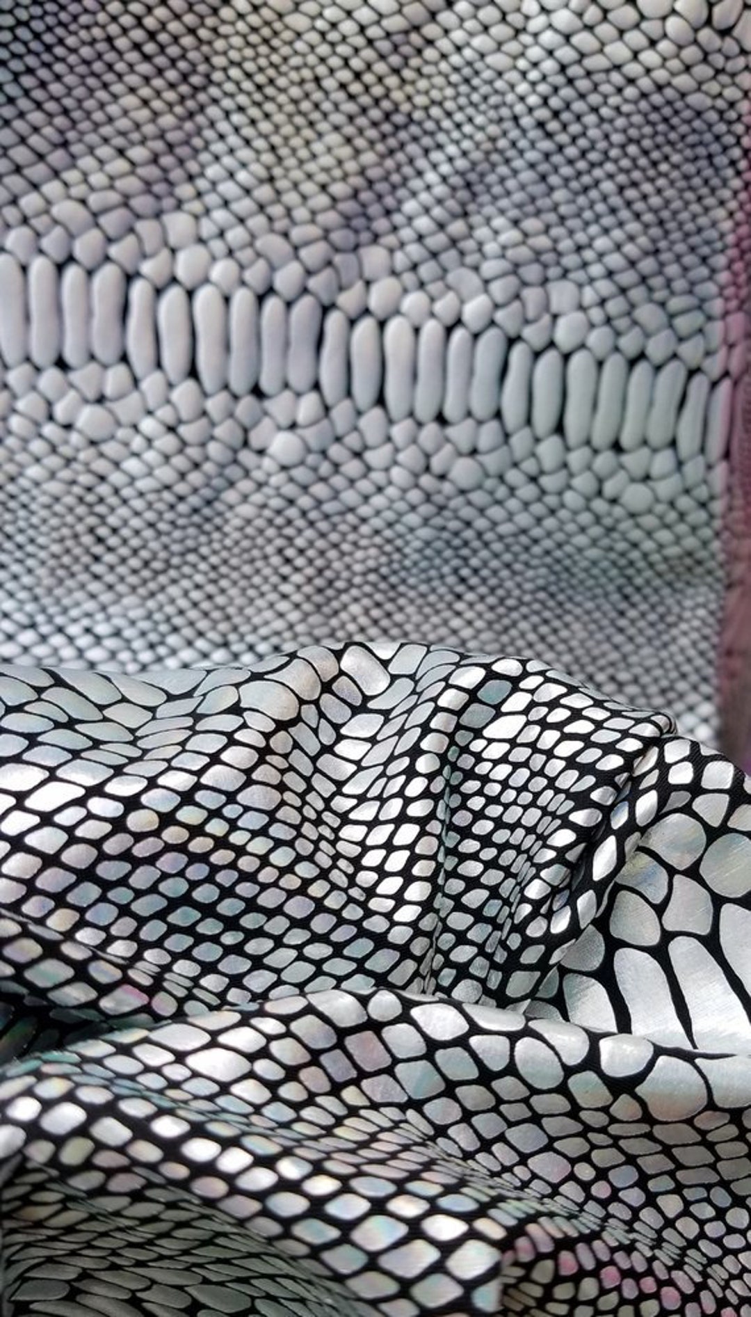 Silver Giant Snake Scales Spandex Fabric 4 Way Stretch 58" Wide - Etsy