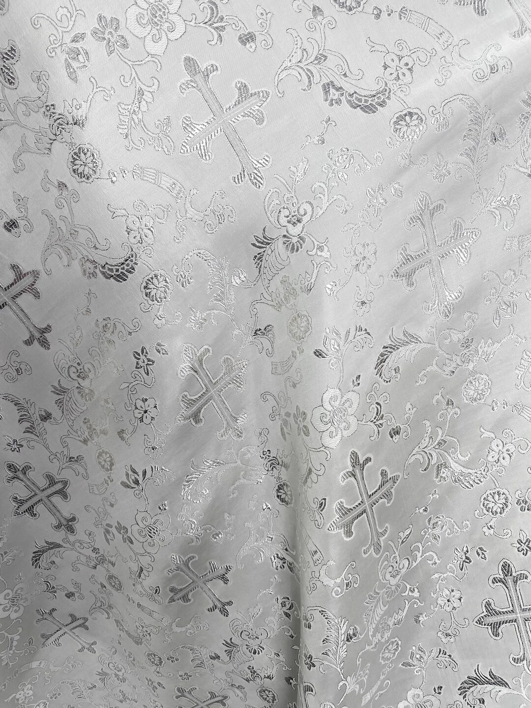 Silver Metallic Brocade Church Fabric by the Yard 56” Wide - Etsy