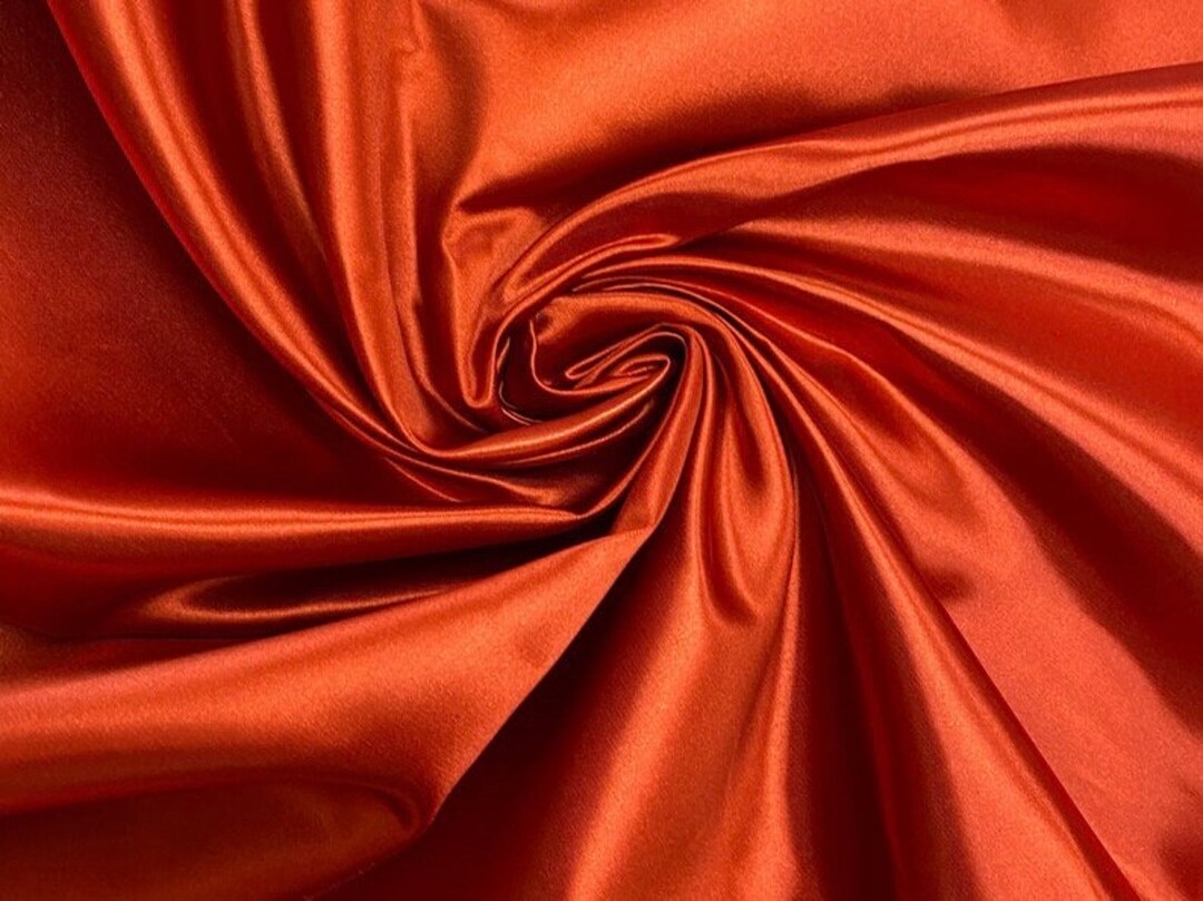 Rust Bridal Heavy Shiny Satin Fabric None Stretch by the Yard 60" Wide ...
