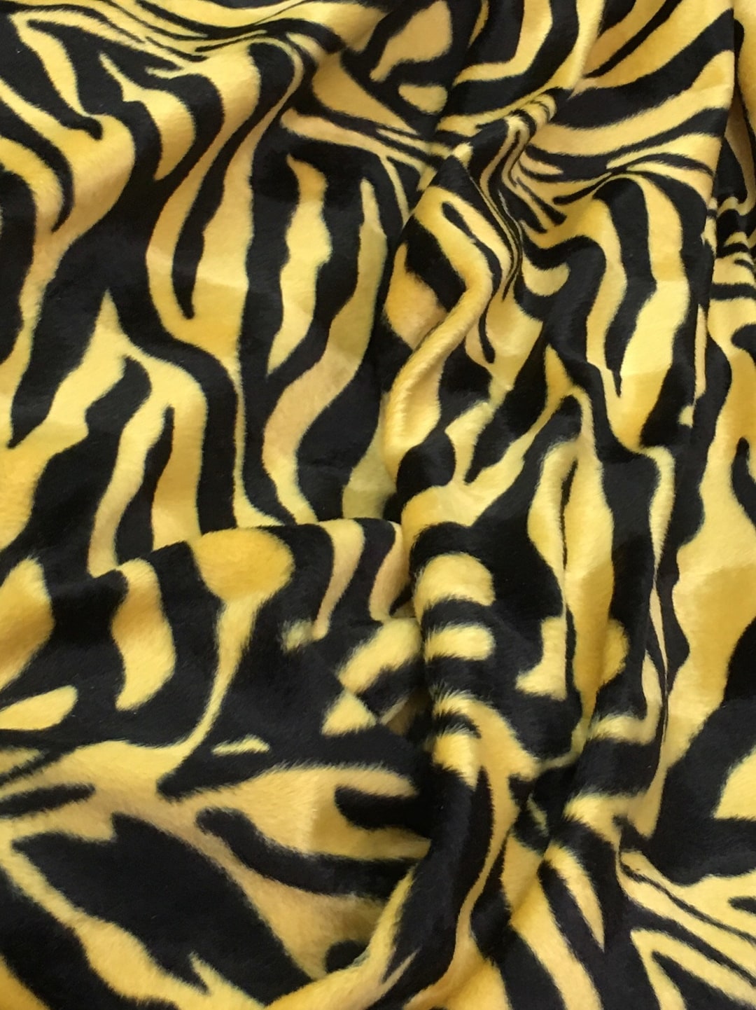 Yellow Zebra Velboa Animal Print Fabric BY THE YARD 60" Wide - Etsy