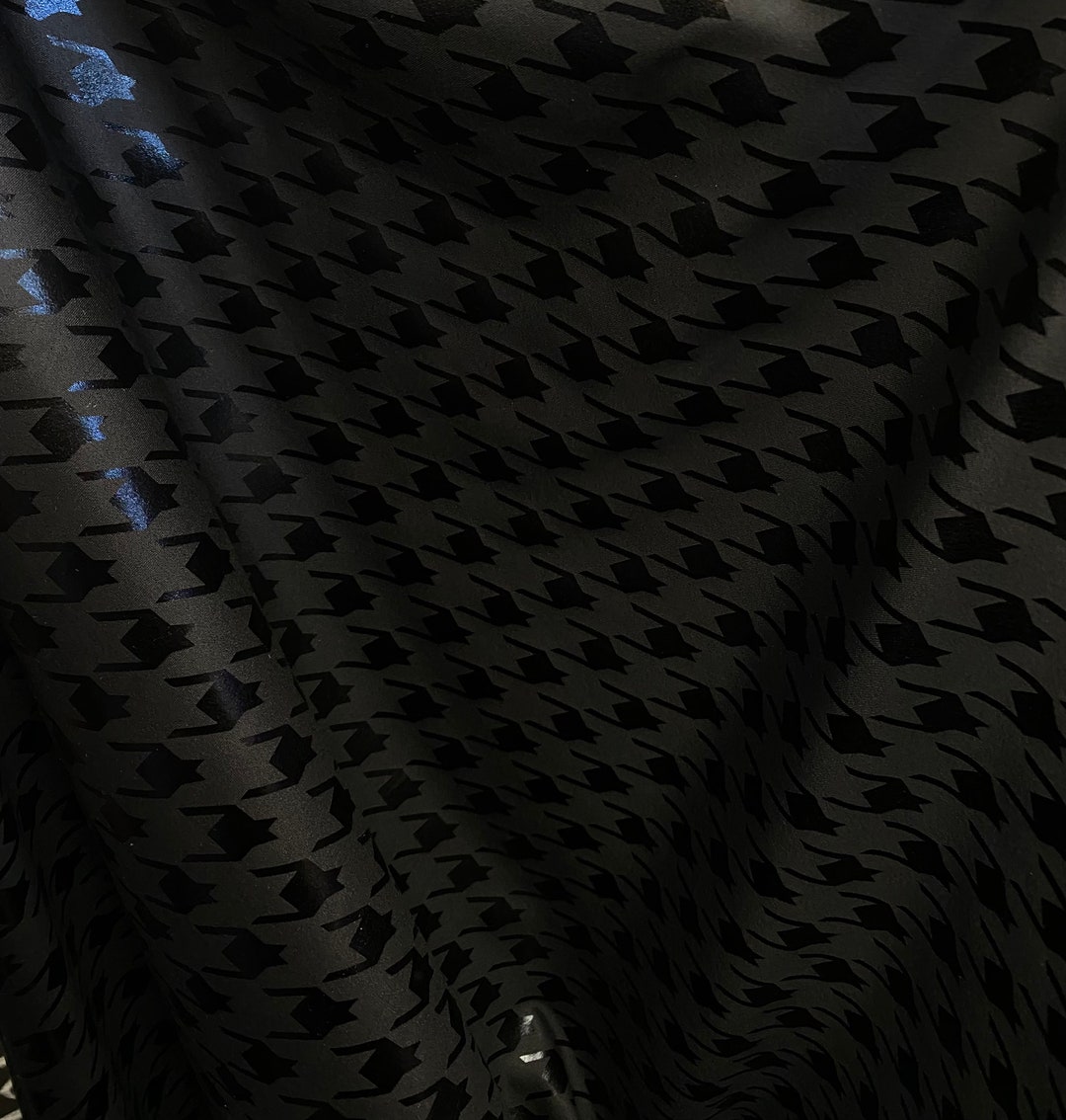 Black Houndstooth Nylon Spandex 4 Way Stretch 58" Wide - Etsy