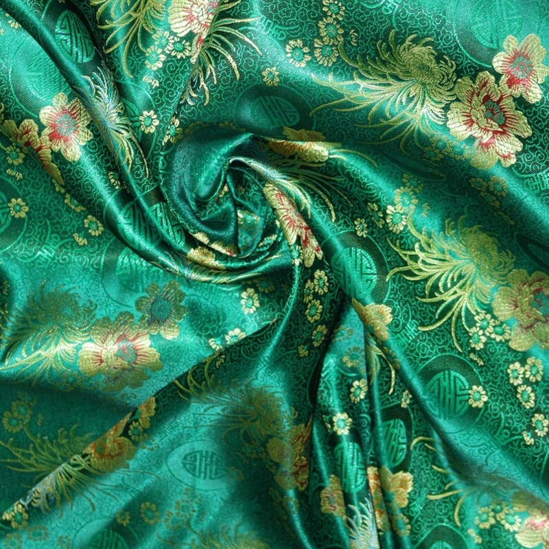 Satin Brocade Fabric - Etsy